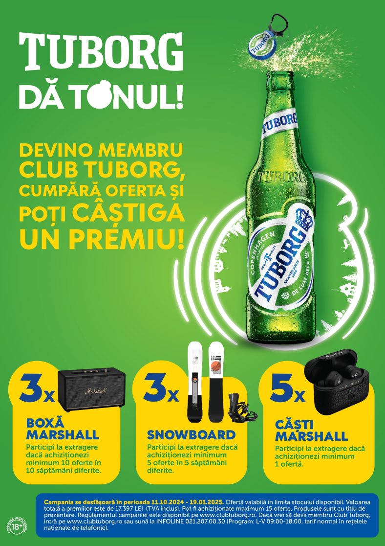 TUBORG | 20 de sticle de bere de 0,5 litri la doar 64,50 lei ...